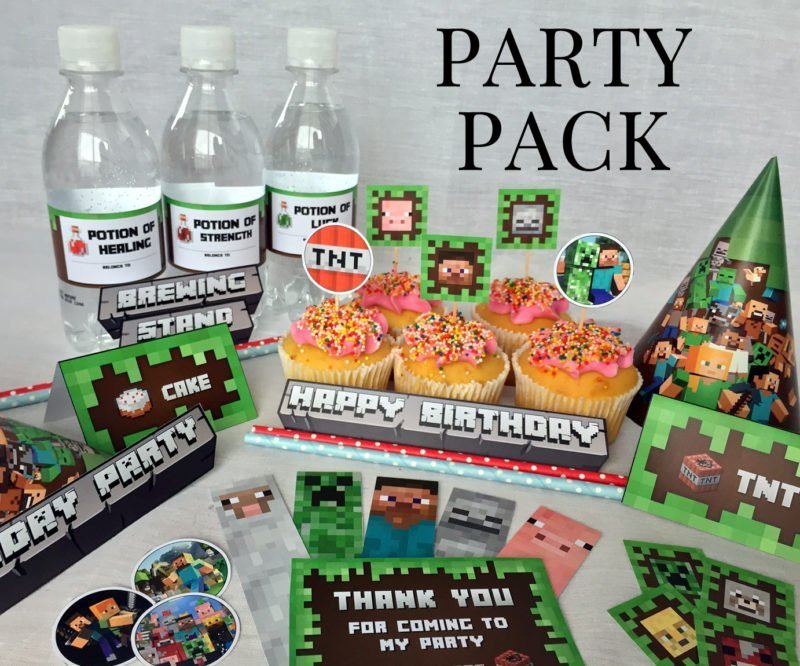 Printable Minecraft Birthday Party Banner - Minecraft Birthday Party ...