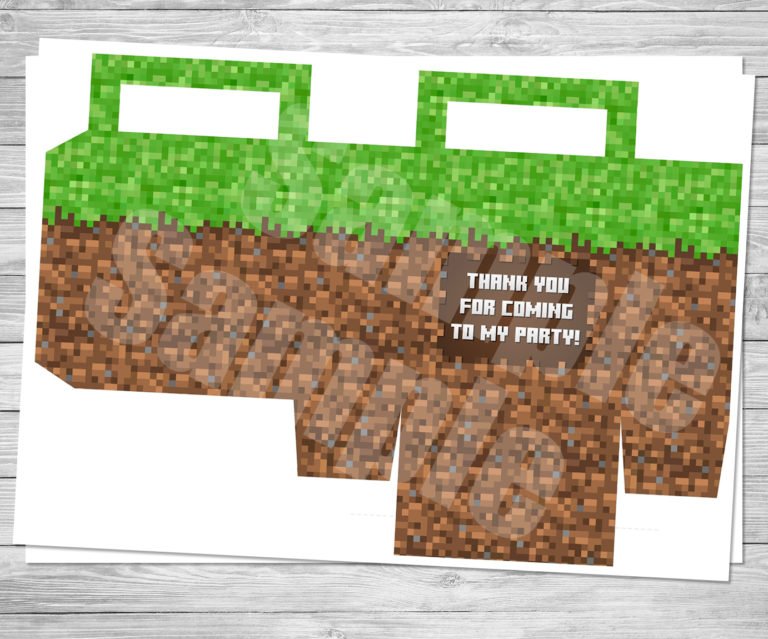 Printable Minecraft Party Favor Bags - Minecraft Birthday Party Supplies